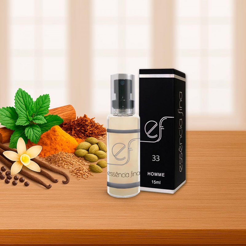 Perfume Essência Fina 33 - Mr. Sam - Fragrância Amadeirada - Masculino 15ml